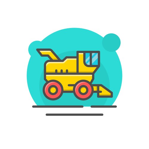 Combine harvester logo sign farm machine Vector Image