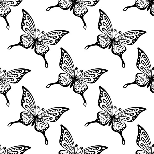 Beautiful Seamless Background Butterflies Vector Image