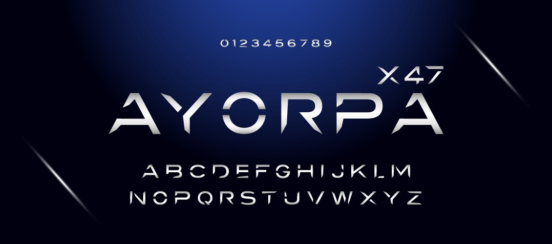 Alphabet fonts abstract line art modern Royalty Free Vector