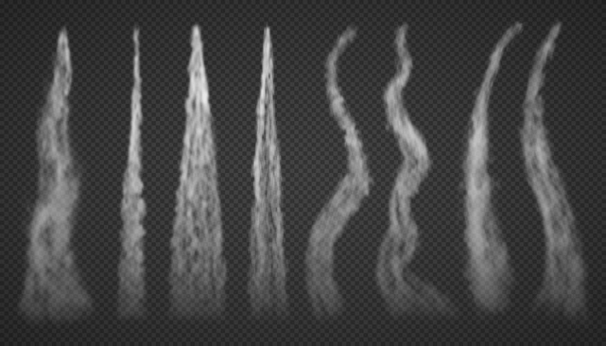 Airplane condensation trails jet trailing smoke Vector Image