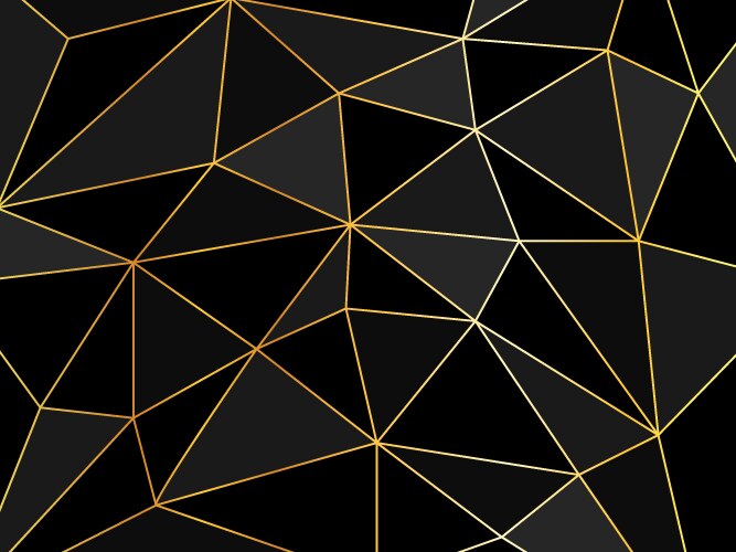 Black and gold abstract low poly background Vector Image