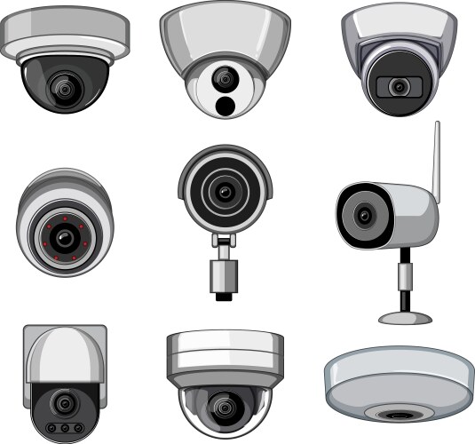 Safety ip camera cartoon Royalty Free Vector Image