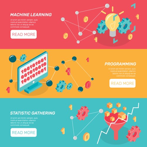 Machine learning circle concept Royalty Free Vector Image