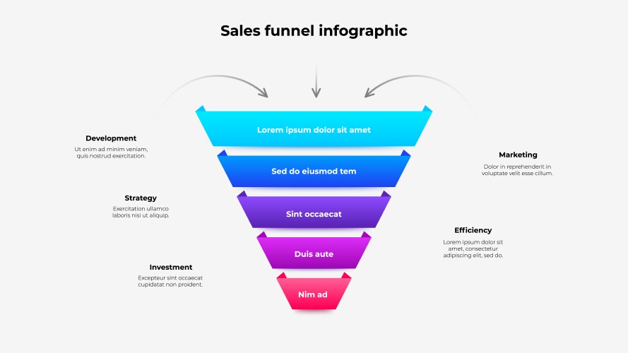Employment process infographic funnel chart Vector Image
