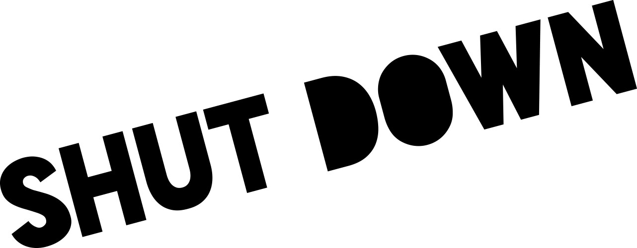 Shut down rubber stamp Royalty Free Vector Image