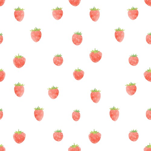 Watercolor strawberry pattern Royalty Free Vector Image