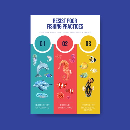 World oceans day environment protection concept Vector Image