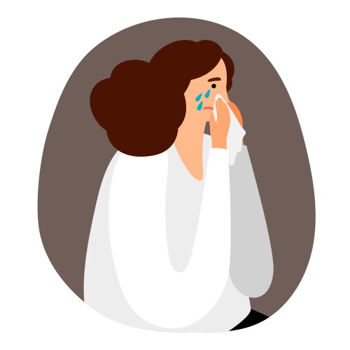 Wife Pines For Her Dead Husband Crying Royalty Free Vector