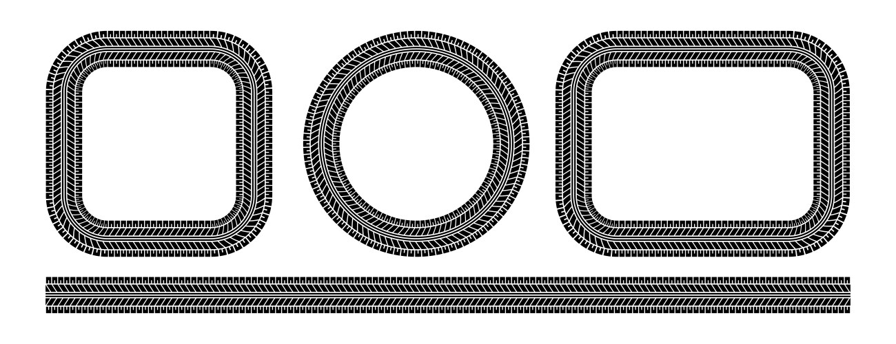 Auto tire tread grunge circle frame car Royalty Free Vector
