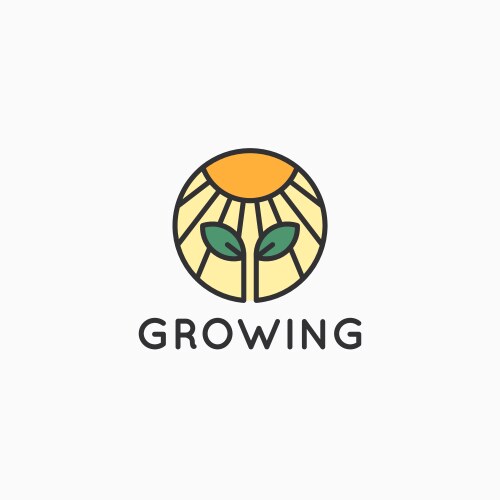Line sprout and plant growing icons set Royalty Free Vector