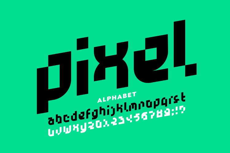 Pixel style font Royalty Free Vector Image - VectorStock