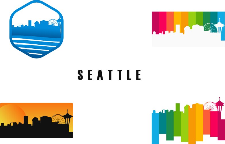 Seattle skyline Royalty Free Vector Image - VectorStock