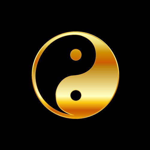 Golden symbol of taoism daoism Royalty Free Vector Image