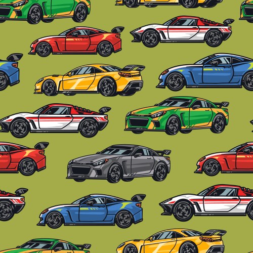 Street racing colorful set flyers Royalty Free Vector Image