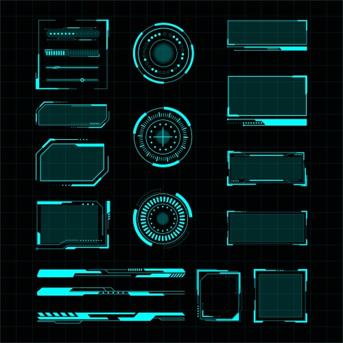 Hud futuristic info boxes and interface borders Vector Image