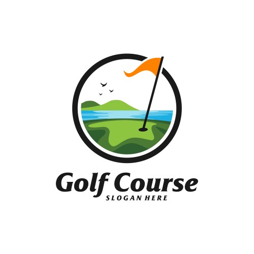 Golf course logo design template Royalty Free Vector Image