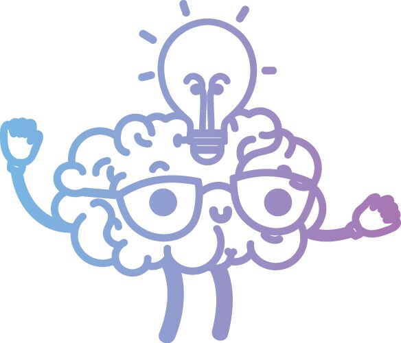 Cute brain adorable Royalty Free Vector Image - VectorStock