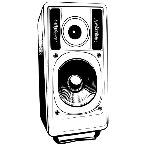 Speaker hand drawn line transparent background Vector Image