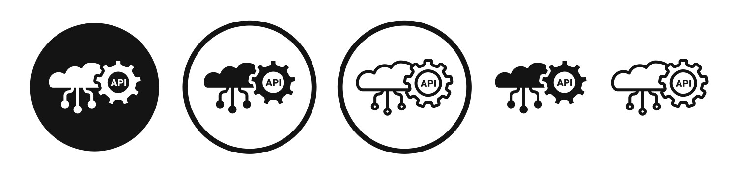Api line icon set Royalty Free Vector Image - VectorStock