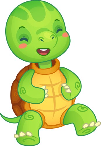 Cute turtle cartoon smiling Royalty Free Vector Image