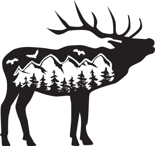 Elk Outline Vector Images (over 4,200)