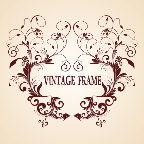 Antique frame engraving Royalty Free Vector Image