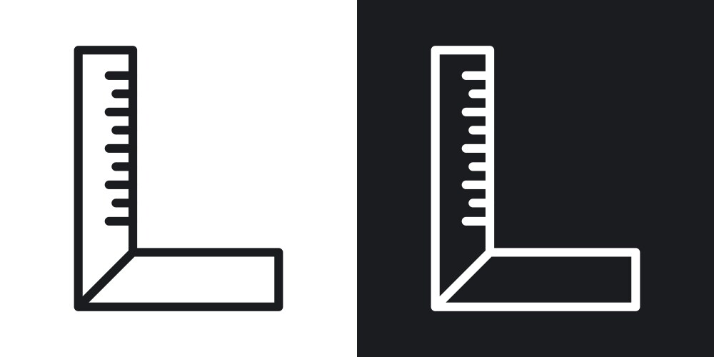 Carpenter ruler icon set measure instrument tool Vector Image