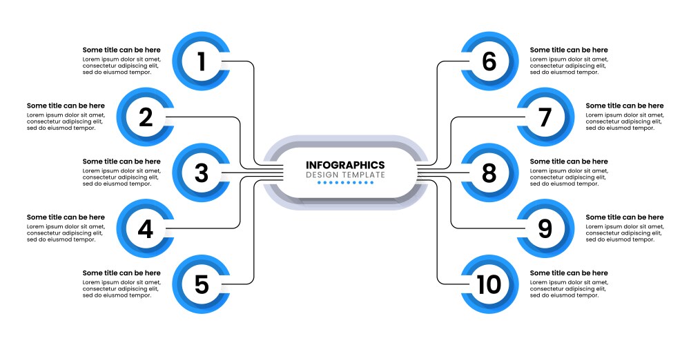 Flowchart with 8 small circles connected to main Vector Image