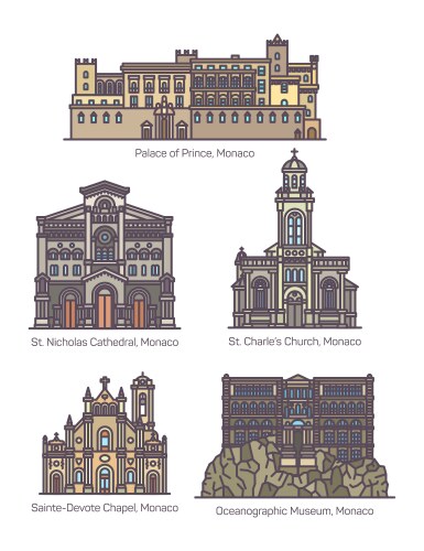 Monaco Landmarks Vector Images (over 260)
