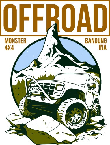 Off-road car artwork Royalty Free Vector Image