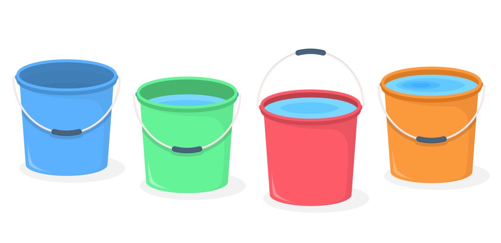 Buckets with faces Royalty Free Vector Image - VectorStock