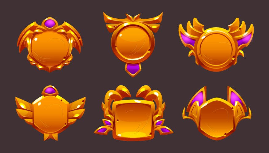Collection of golden badges and labels Royalty Free Vector