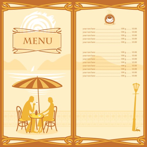 Lunch menu restaurant design Royalty Free Vector Image