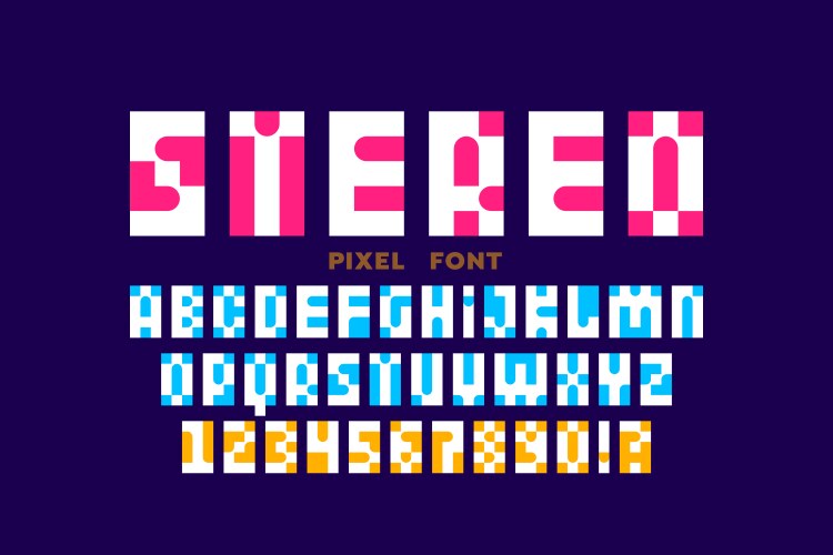 Pixel alphabet Royalty Free Vector Image - VectorStock