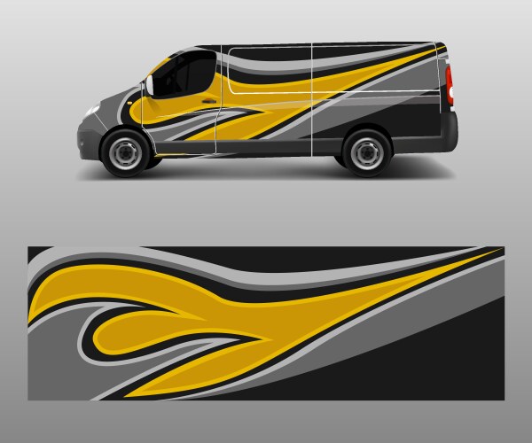 Minivan template vehicle branding mockup Vector Image