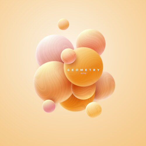 Abstract composition with 3d spheres cluster Vector Image