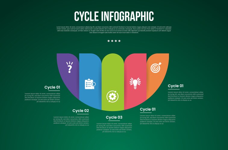 Cycle infographic with slice circle create round Vector Image