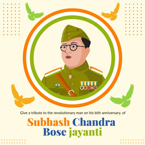 Subhash chandra bose jayanti banner design Vector Image