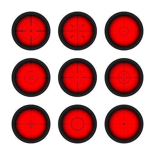 Various weapon night sights sniper rifle optical Vector Image