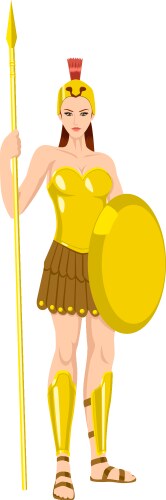 Greek goddess athena cartoon Royalty Free Vector Image
