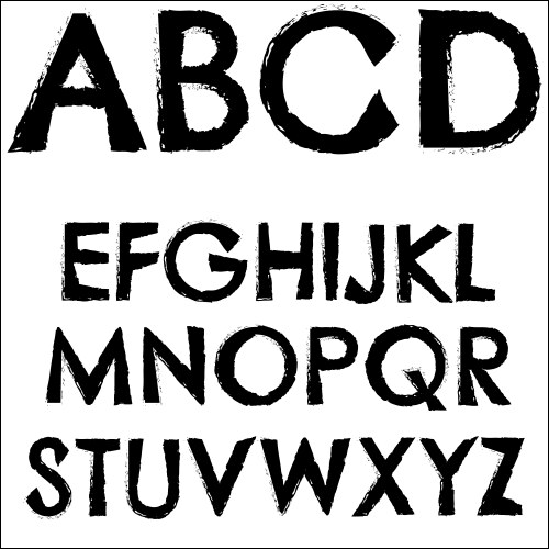 Stylized thin font and alphabet Royalty Free Vector Image