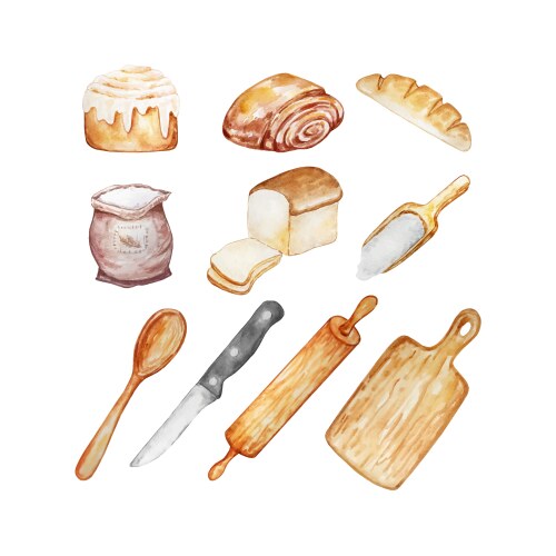 Realistic sweet and baking products template Vector Image