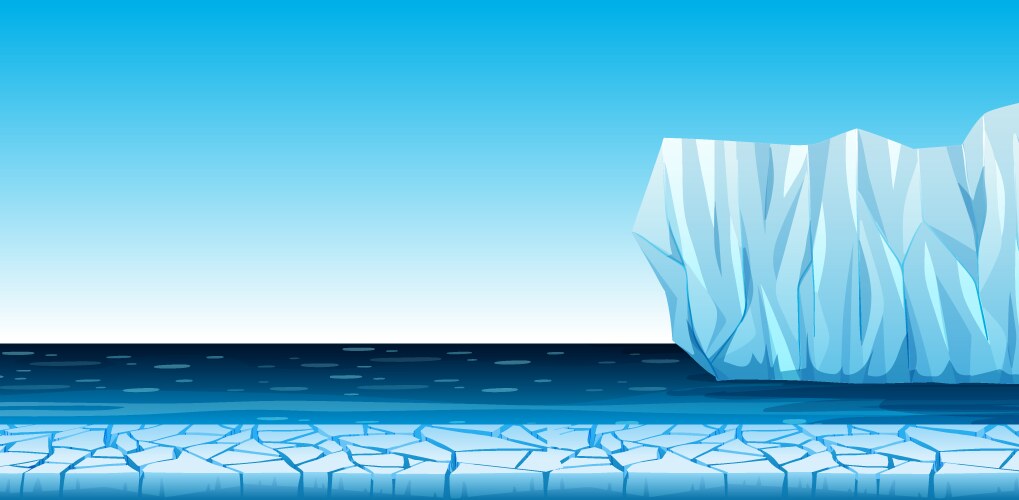 Cartoon nature winter arctic ice landscape Vector Image