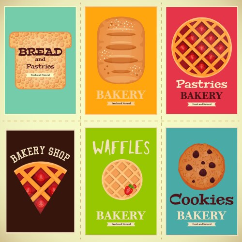 Sweets and desserts posters set Royalty Free Vector Image