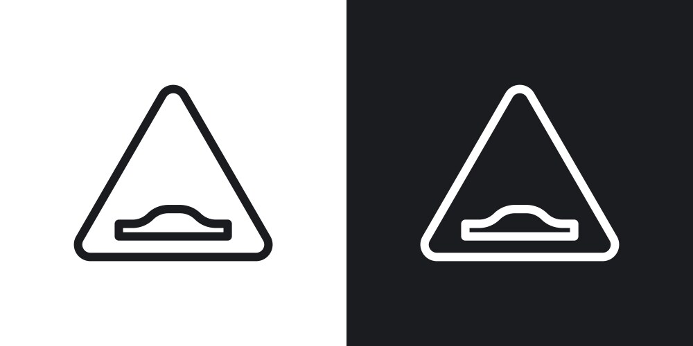 Caution speed ramps sign icon set warning Vector Image