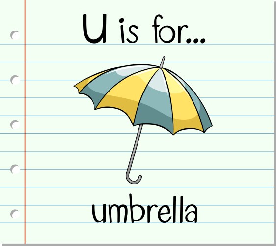 Flashcard letter u is for up Royalty Free Vector Image