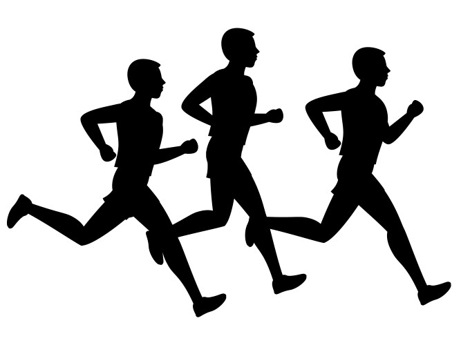 Running silhouettes Royalty Free Vector Image - VectorStock