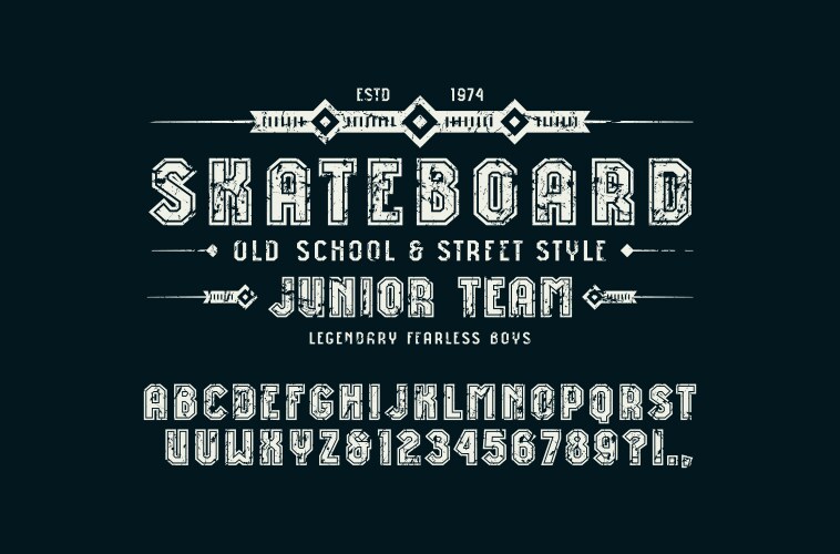 Chisel font Royalty Free Vector Image - VectorStock