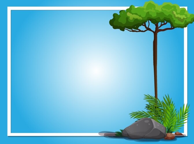 Border template with green tree Royalty Free Vector Image