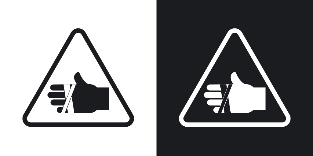 Chemical burns hazard sign icon set caution Vector Image